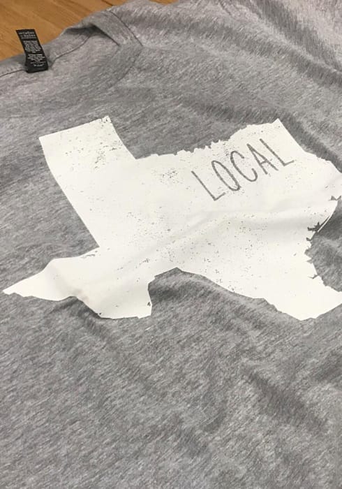 Texas Grey State Shape Local Short Sleeve T Shirt