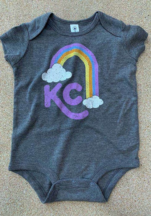 Kansas City Local Stuff Shop Kansas City Grey Baby KC Rainbow One Piece