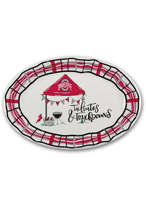 Ohio State Buckeyes 18x12 Melamine Oval Tailgate Serving Tray