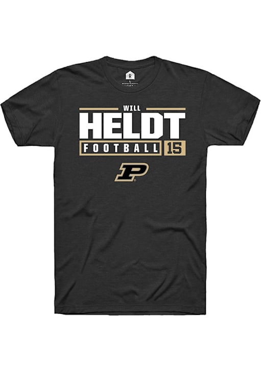 Will Heldt Purdue Boilermakers Rally BLACK NIL Stacked Box Short Sleeve ...