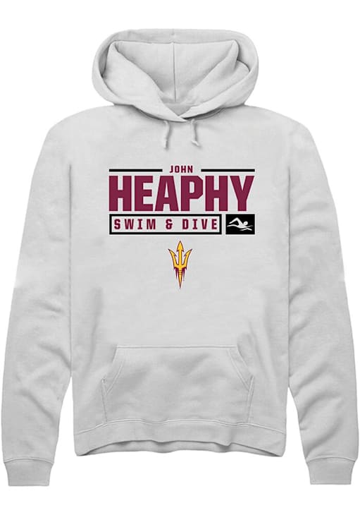 John Heaphy Arizona State Sun Devils Mens White NIL Stacked Box Hoodie ...