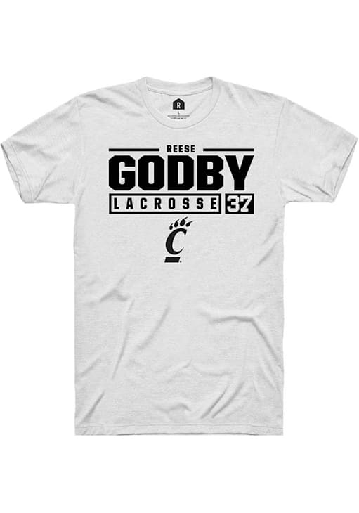 Reese Godby White Cincinnati Bearcats NIL Stacked Box Short Sleeve T ...
