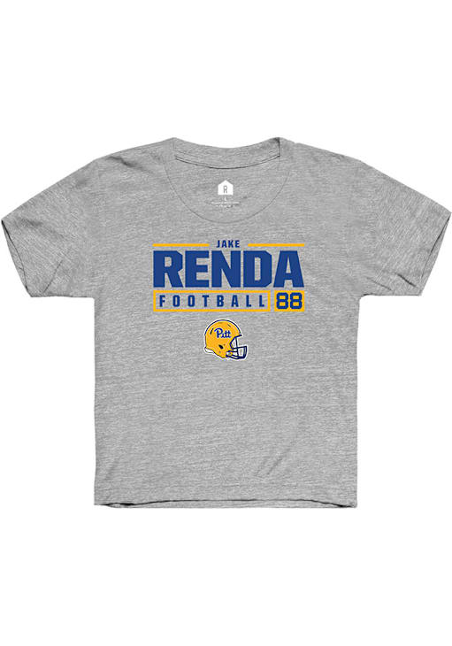 Youth SPORTGREY Pitt Panthers Jake Renda NIL Stacked Box Short Sleeve ...