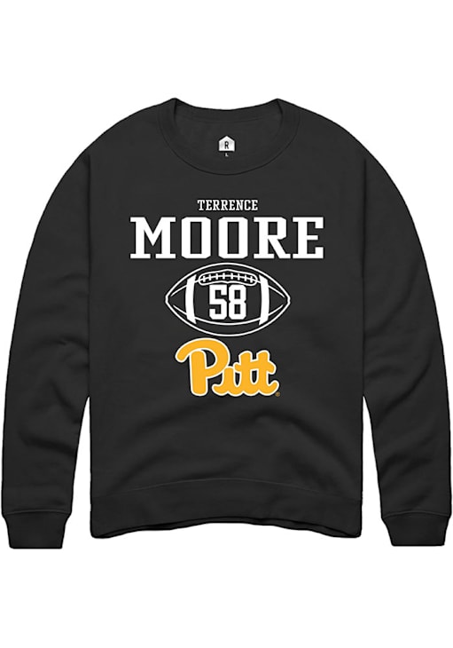 Terrence Moore Mens BLACK Pitt Panthers NIL Sport Icon Long Sleeve Crew ...