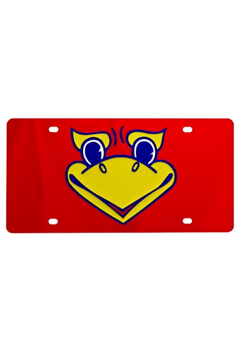 Kansas Jayhawks License Plate- KU Jayhawks Beak Em Red License Tag