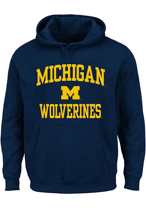Michigan Wolverines Mens Team Fleece BLUE Hoodie - 26500286