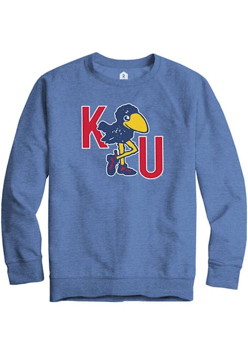Rally Kansas Jayhawks 1912 Initial Long Sleeve Fashion Sweatshirt - Blue