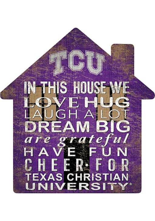 TCU Horned Frogs 12 inch House Sign PURPLE - 326211041