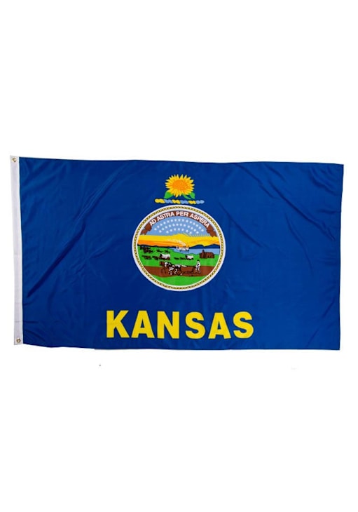 Kansas Blue BLUE Silk Screen Grommet Flag - 332249