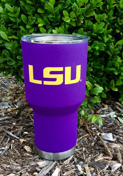 LSU Tigers Team Logo 30oz Stainless Steel Tumbler - Purple