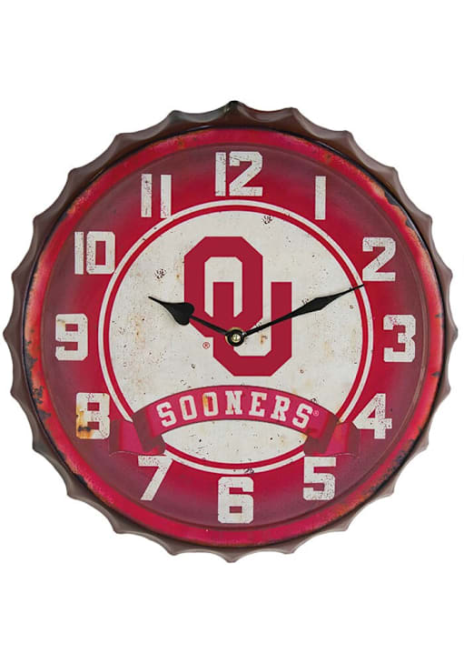 Oklahoma Sooners Red Bottle Cap Wall Clock - 34940337
