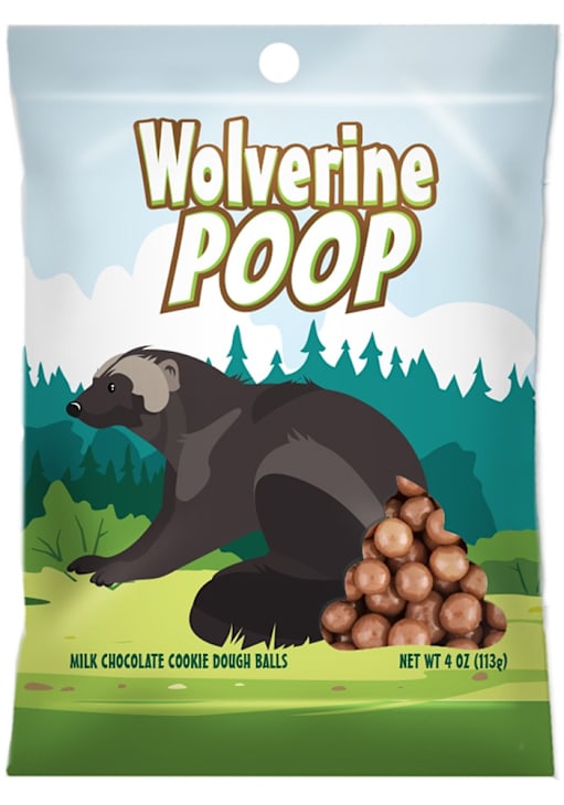 Ann Arbor BLACK Wolverine Poop Chocolate Cookie Dough 4oz Candy - 3734827