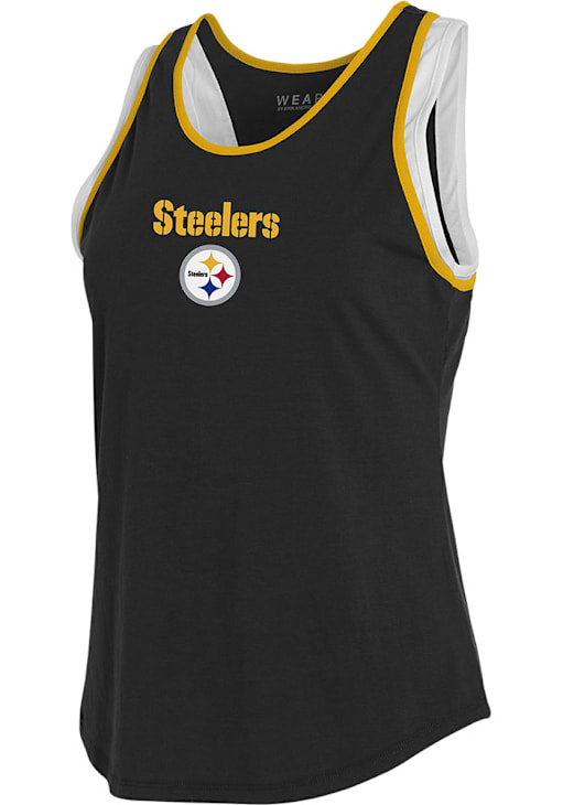 Pittsburgh Steelers WEAR by Erin Andrews Womens BLACK 2Fer Tank Top ...