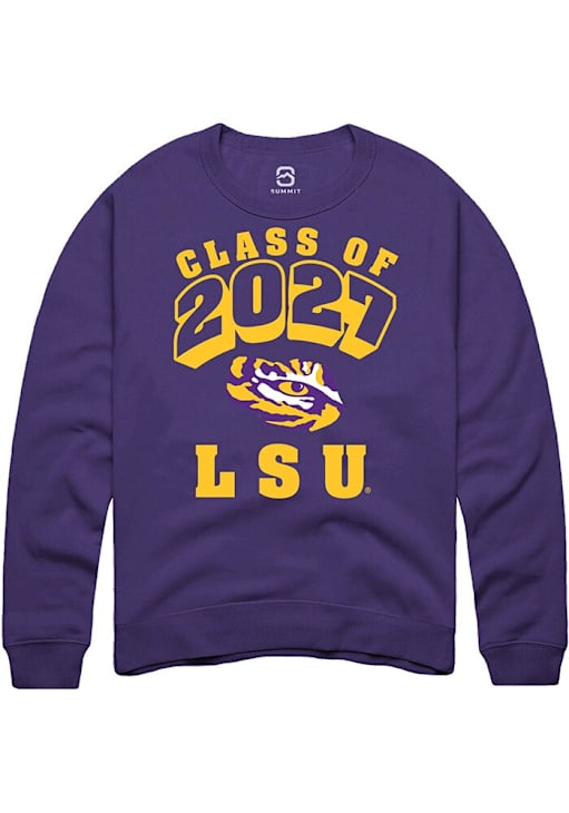 Summit Sportswear LSU Tigers Mens PURPLE Class of 2027 Crew Sweatshirt ...