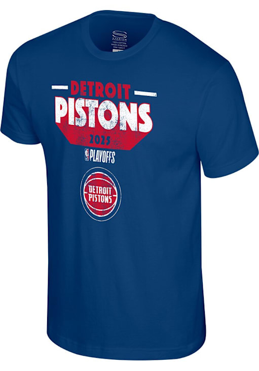 Detroit Pistons ROYAL 2025 Playoff Participant Master Short Sleeve T ...