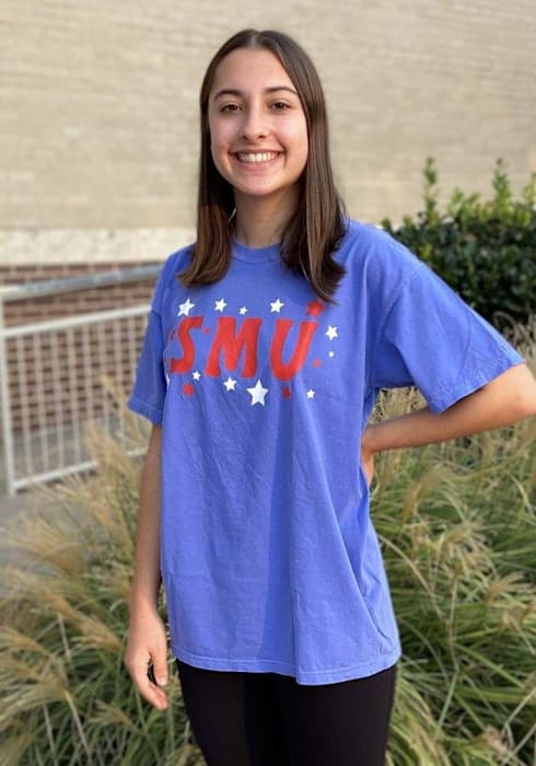 SMU Mustangs Womens Star T-Shirt - Blue