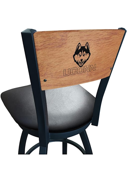 UConn Huskies BLACK Vinyl Seat Maple Back Swivel Pub Stool - 4566132