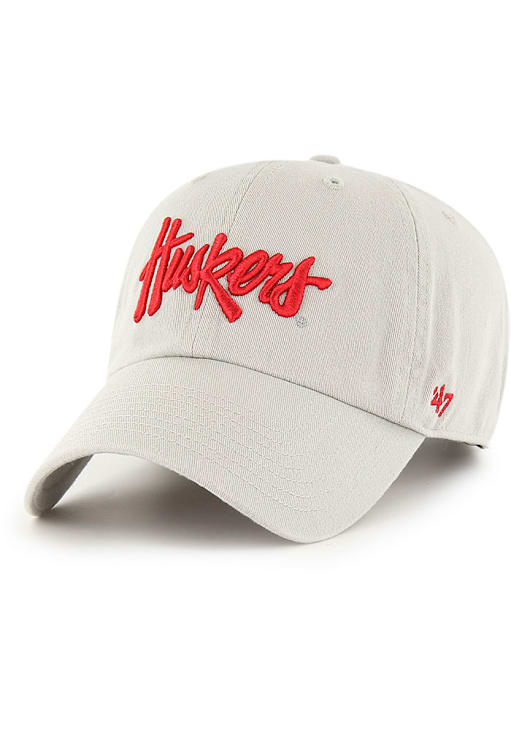 47 GRAY Nebraska Cornhuskers Script Clean Up Adjustable Hat - 47000811