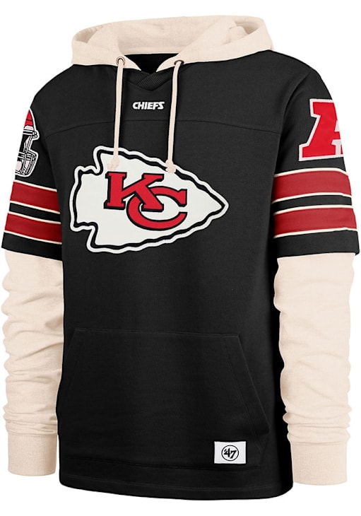 47 Kansas City Chiefs Mens Red Split Zone Cornerback Duo Long Sleeve ...