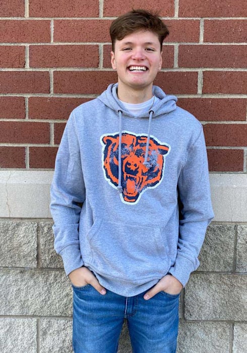 47 Chicago Bears Throwback Headline Hoodie - Grey