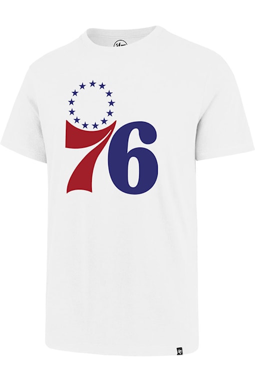 47 Philadelphia 76ers WHITE Imprint Super Rival Short Sleeve T Shirt ...