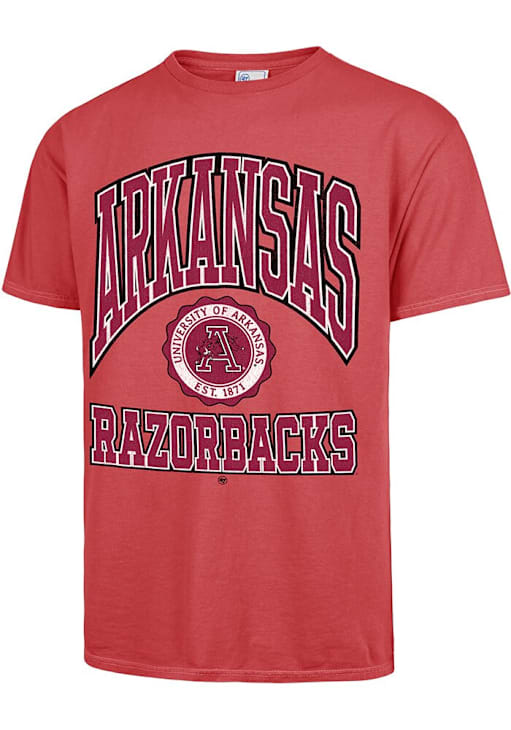 47 Arkansas Razorbacks CRIMSON Vintage Tubular Seal Short Sleeve ...