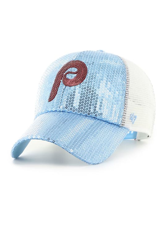 Philadelphia Phillies 47 Womens LIGHT BLUE Coop Dazzle Mesh Adjustable ...