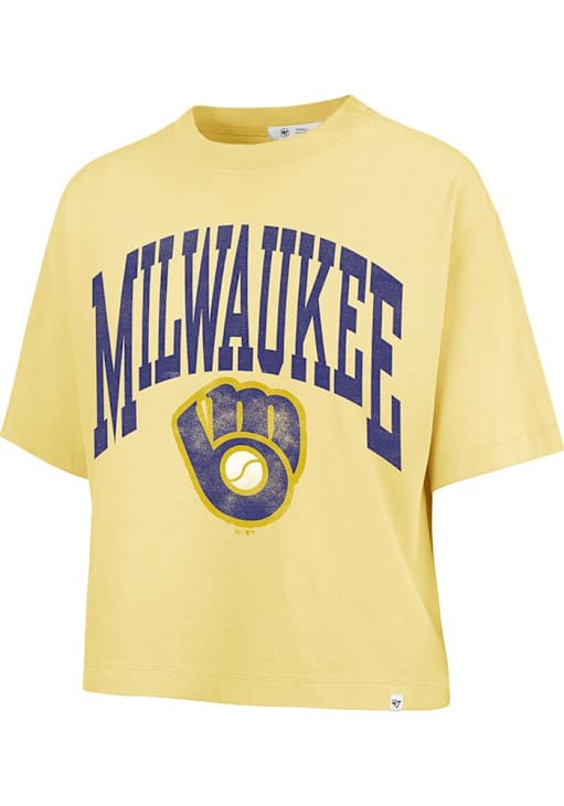 47 Milwaukee Brewers Womens YELLOW Shale T-Shirt - 48022633