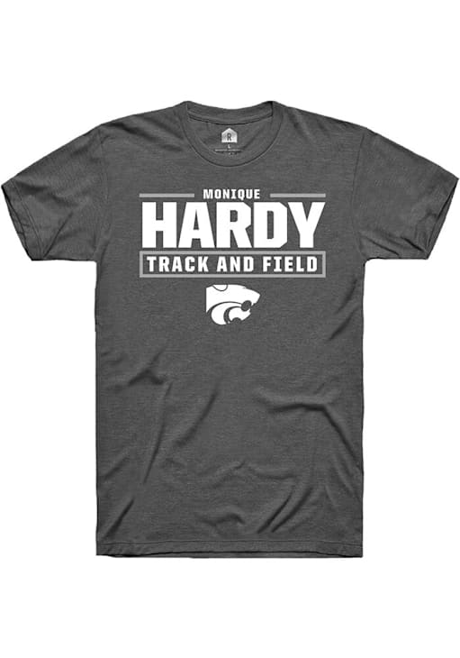 Monique Hardy DARKGREY K-State Wildcats NIL Stacked Box Short Sleeve T ...
