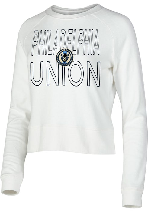 Union Union Womens White Colonnade Long Sleeve Crew Sweatshirt