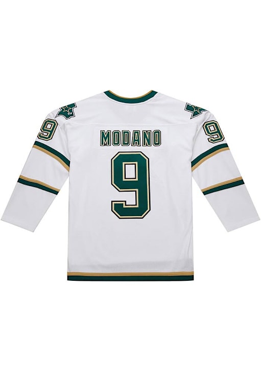 Mitchell and Ness Mike Modano Dallas Stars Mens WHITE Throwback Hockey ...