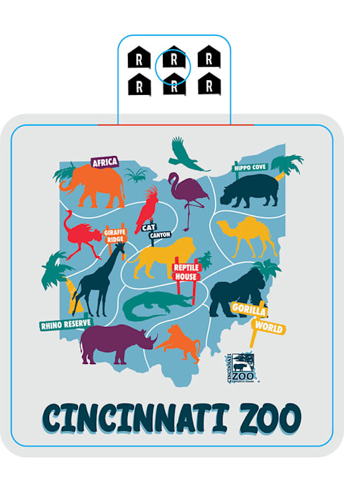 Cincinnati Local Stuff Shop Souvenir | Cincinnati Stickers Zoo Map