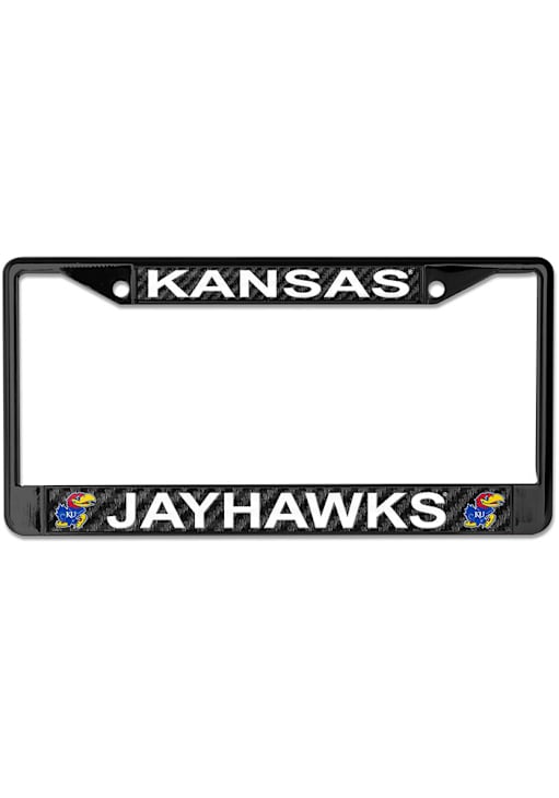 Kansas Jayhawks License Plate Frame - Kansas Jayhawks BLACK Carbon ...