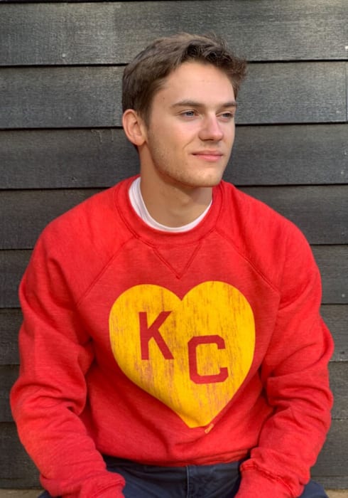 Rally Kansas City Monarchs KC Heart Long Sleeve Fashion Sweatshirt - Red