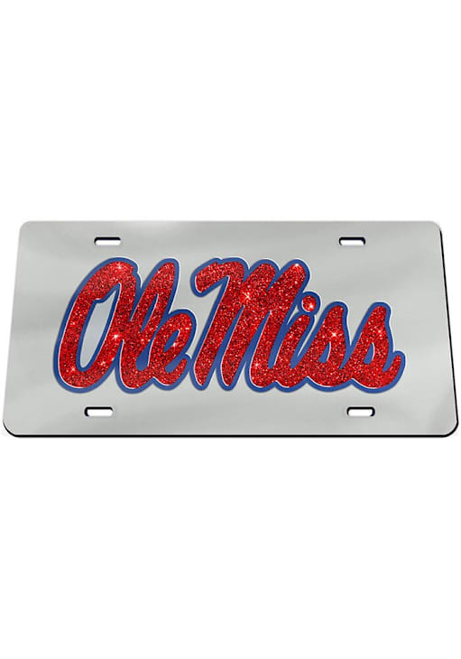 Ole Miss Rebels License Plate- Ole Miss Rebels Glitter Logo License Tag ...