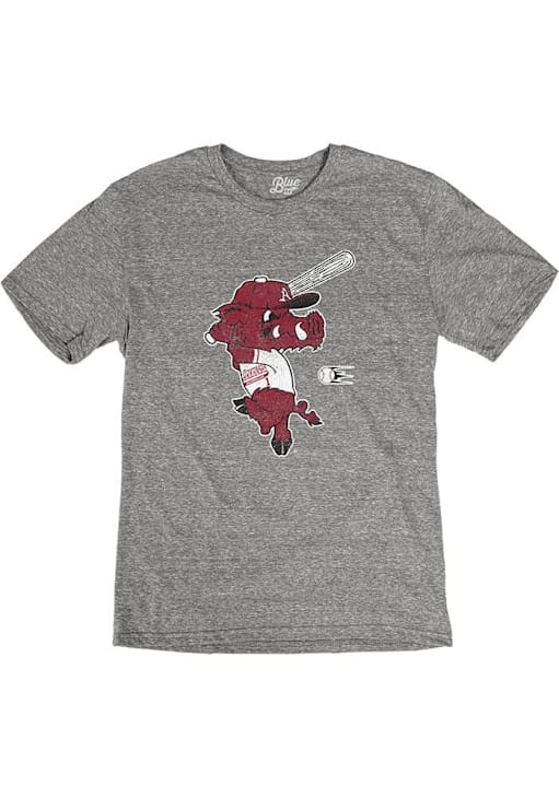 Arkansas Razorbacks HEATHER GREY Baseball Vintage Logo Short Sleeve ...
