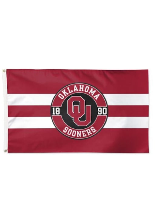 Oklahoma Sooners 3x5 Applique Red Silk Screen Grommet Flag - 57116902