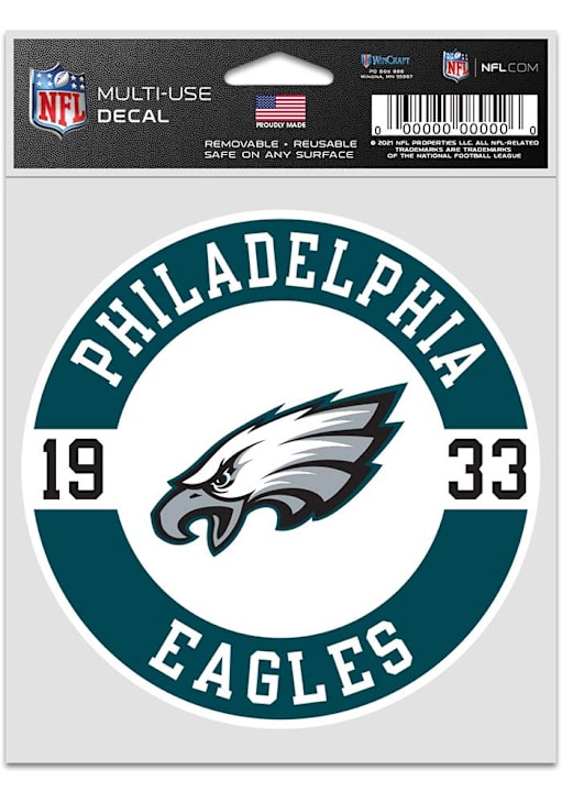 Philadelphia Eagles MIDNIGHTGREEN 3.75x5 Patch Auto Decal - 57117757