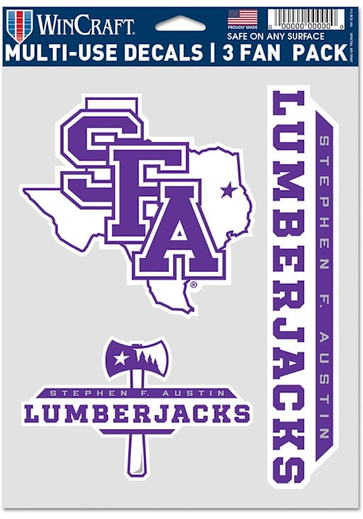 SFA Lumberjacks PURPLE Triple Pack Auto Decal - 57117884