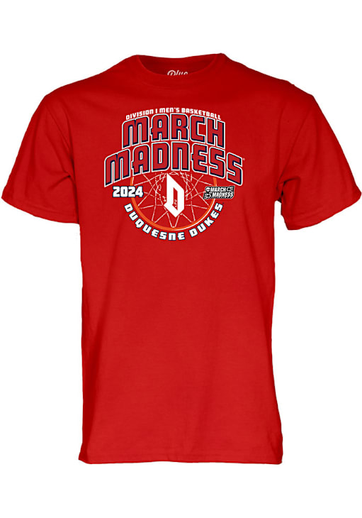 Blue 84 Duquesne Dukes Red 2024 NCAA March Madness Bound Short Sleeve T ...