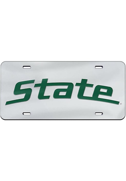 Michigan State Spartans License Plate- MSU Wordmark Inlaid License Tag