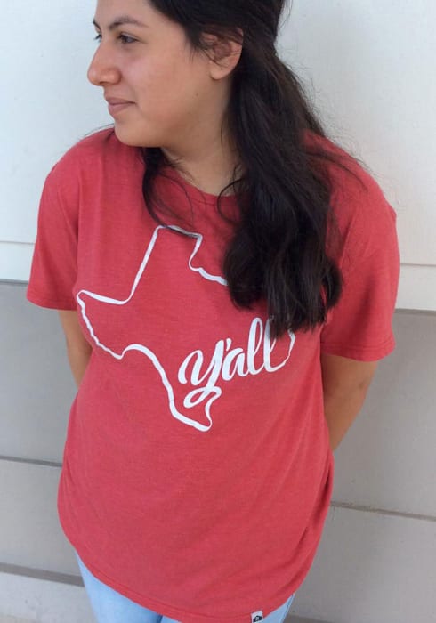 Texas Red State Shape Yall SS Short Sleeve T Shirt
