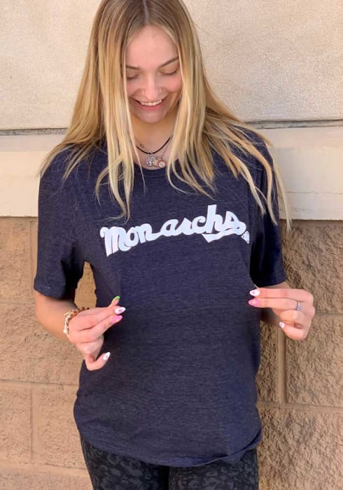 Monarchs Cursive Name Short Sleeve Fashion T Shirt