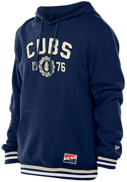 New Era Chicago Cubs Mens NAVY Throwback Long Sleeve Fashion Hood ...