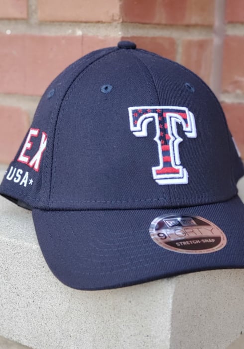 New Era Texas Rangers 2021 July 4th SS 9FORTY Adjustable Hat - Navy Blue