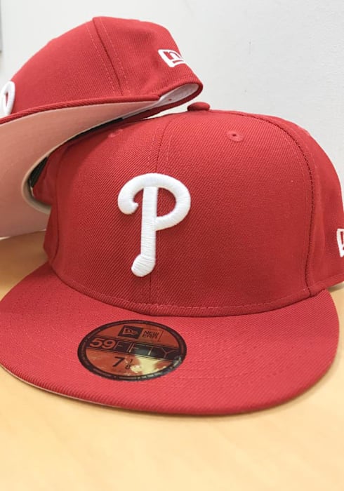Philadelphia Phillies QT Pink Undervisor 59FIFTY Red New Era Fitted Hat