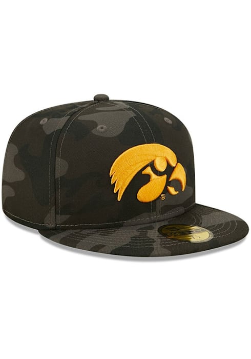 Iowa Hawkeyes Camo 59FIFTY Black New Era Fitted Hat