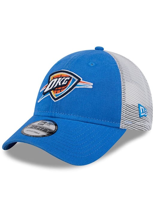 New Era Oklahoma City Thunder BLUE Evergreen Trucker 9FORTY Adjustable ...