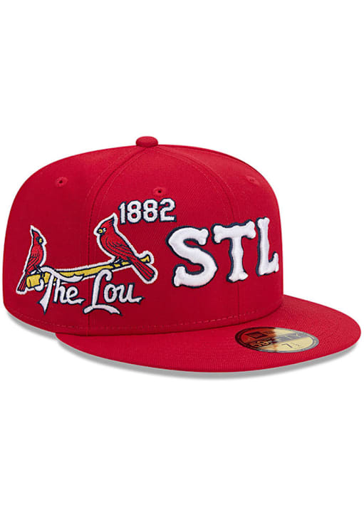 St Louis Cardinals Mens Side Logo 59FIFTY RED New Era Fitted Hat