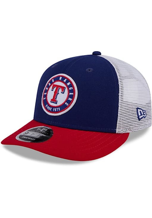 New Era Texas Rangers BLUE Throwback 3T Circular Trucker LP 9FIFTY ...